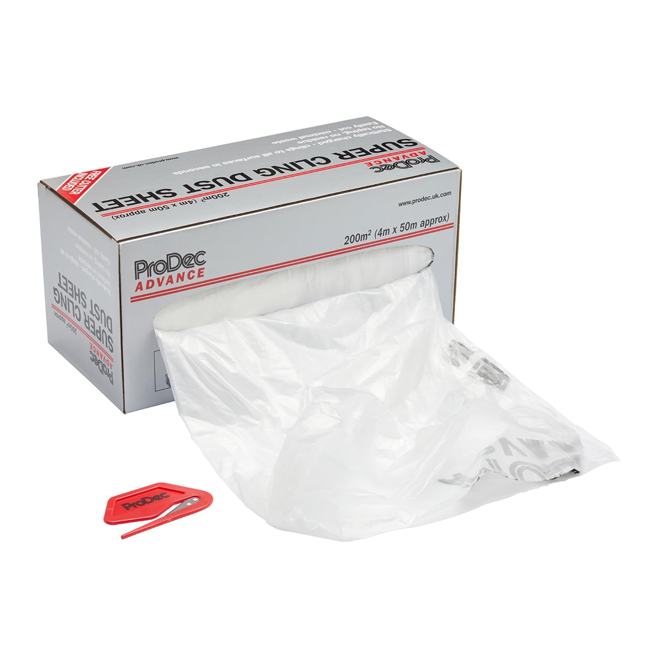 ProDec Advance 200 mq (4m x 50m) Super Cling Polythene Dust Sheet Roll ...