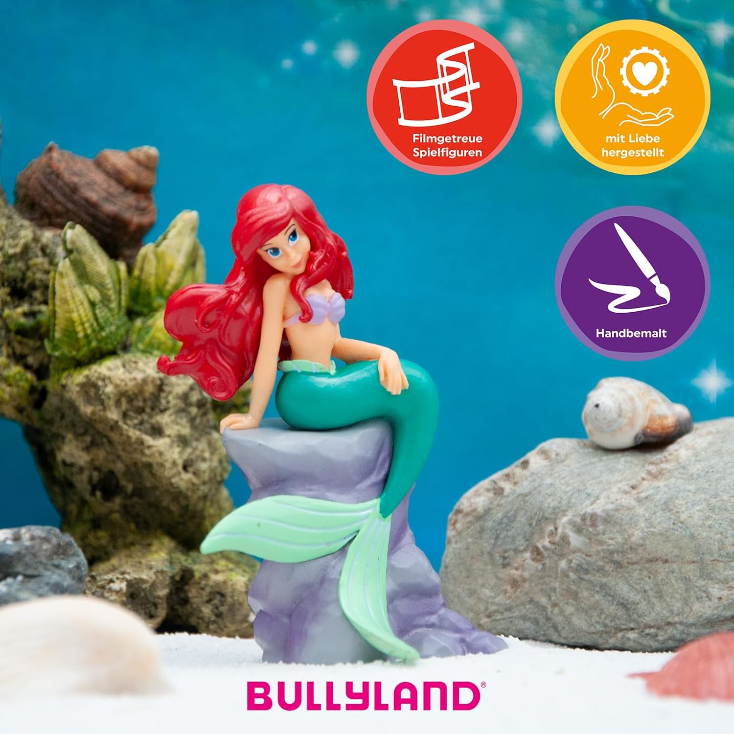 Bullyland Walt Disney Arielle la Sirena su Roccia, 8,5 cm | Bullyworld ...