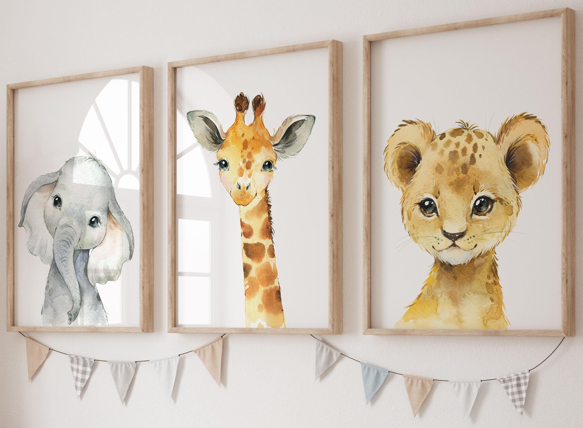 Eviepops Prints Set 3 Poster A3 Cameretta Animali Safari | Velz